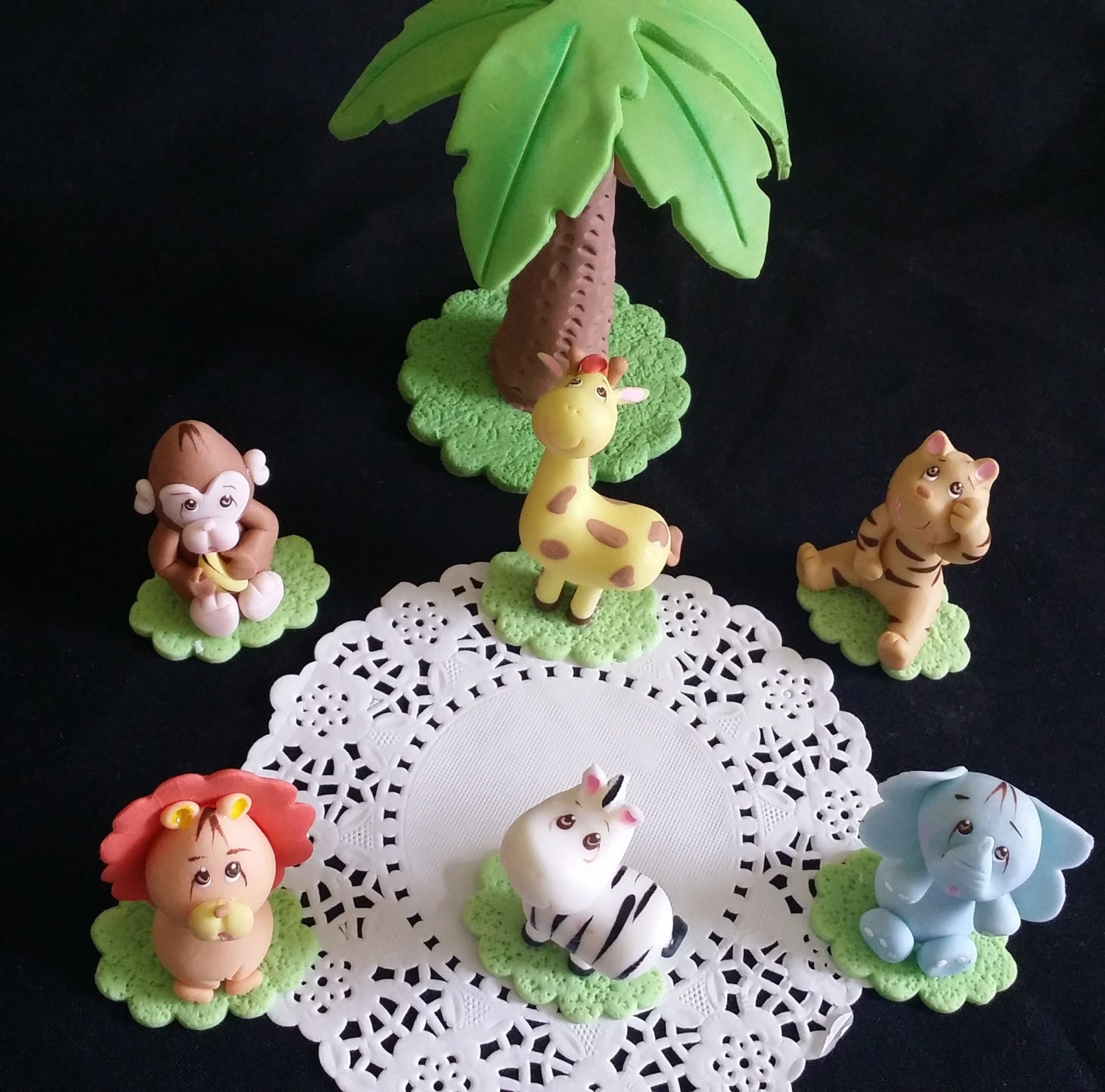 Jungle Safari Animal Cake Topper Monkey Jungle Cake Topper