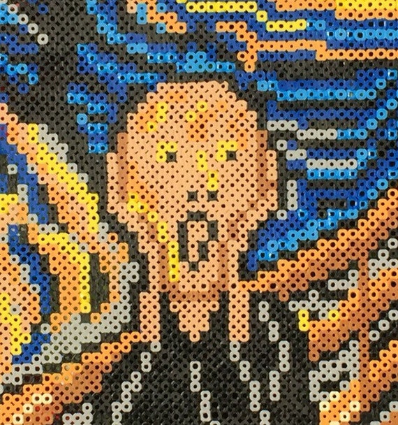 The Scream art made of perler beads