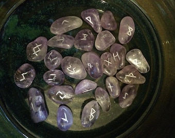 Sycamore Wood Rune Set by FaerieStoneGardens on Etsy