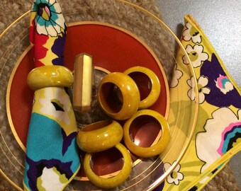 Unique yellow napkin rings related items | Etsy