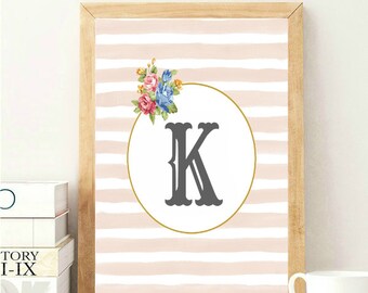 Monogram letter k | Etsy
