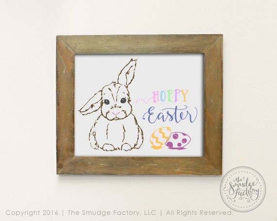 Easter Printable File Hoppy Easter Egg by TheSmudgeFactoryLLC
