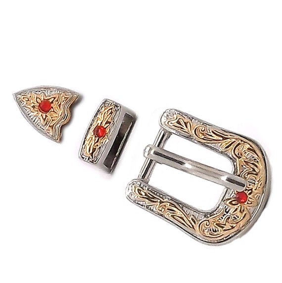 Gem Stone Studded Hatband Buckle Set 3/8 1694-07