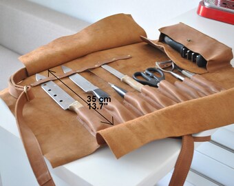 Leather knife roll | Etsy