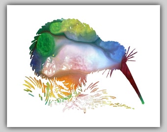 Watercolor kiwi bird | Etsy
