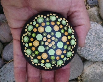 Scallop seashell dot painted rock by FoothillDesigns on Etsy