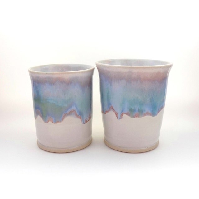 Handmade and handthrown ceramic stoneware mugs on Etsy by ZozPots