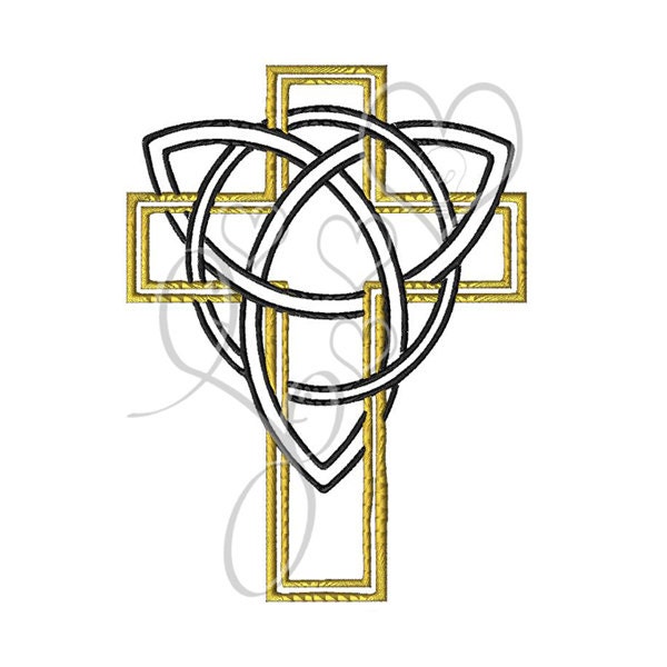 Celtic Cross Celtic Knot Trinity with Cross embroidery