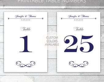 Navy table numbers | Etsy