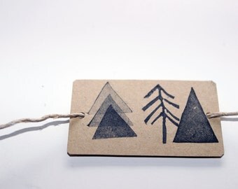 Unique hand printed tag related items | Etsy