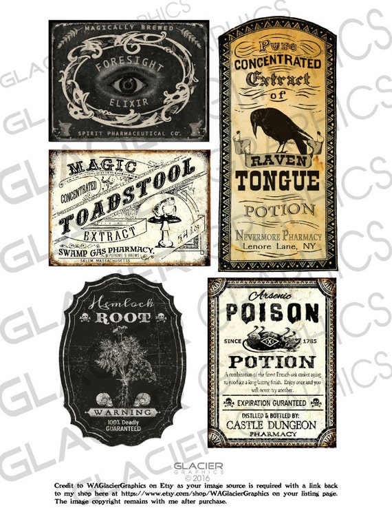 Halloween Poison Labels Halloween Witch Potion Labels