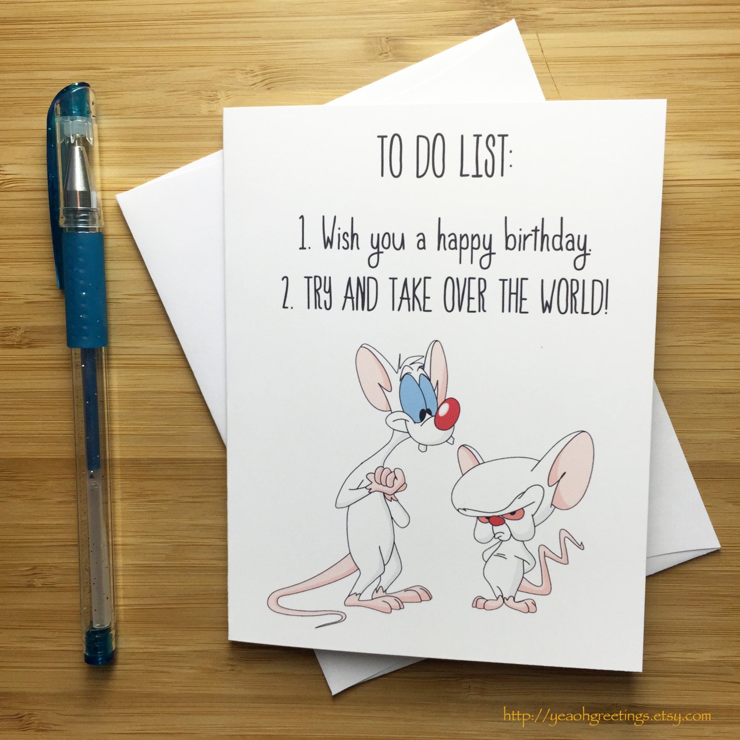 Funny Birthday Card Pinky and the Brain Animaniacs Birthday