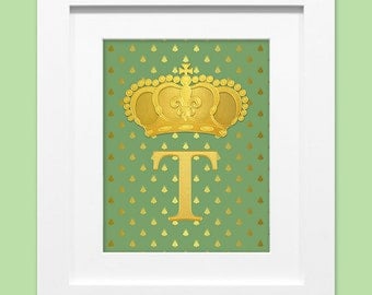 Crown letter t | Etsy
