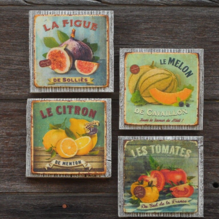 French Wall Art vintage fruit sign vintage sign french