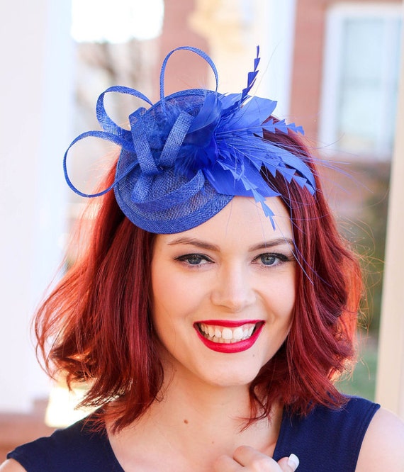 Royal Blue Fascinator Tea Party Hat Church Hat Kentucky