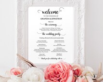 Unique wedding program sign related items | Etsy