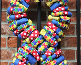 Autism wreath | Etsy