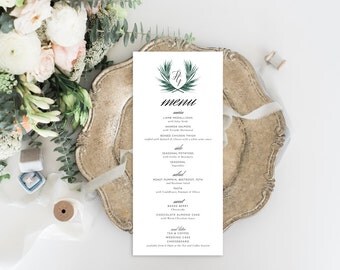 Monogram menu | Etsy