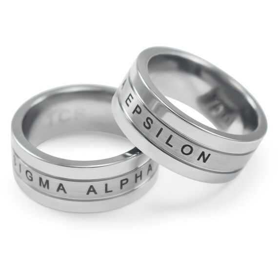 Sigma Alpha Epsilon Fraternity Tungsten Ring// ΣΑΕ Fraternity