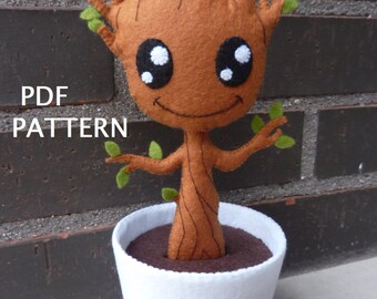 PDF sewing pattern to make felt Angel.