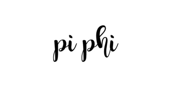 Pi Phi Cursive Decal