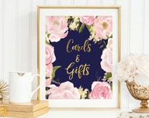 Unique navy blush gold related items | Etsy