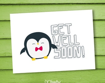 Penguin get well | Etsy