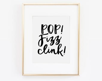 Pop fizz clink sign | Etsy