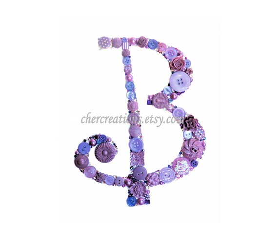 MONOGRAM B 152 8x10 Button Art Button Artwork by CherCreations