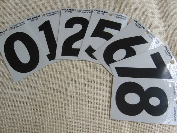 Adhesive Reflective Numbers Black Numbers by NotOnlyButtons