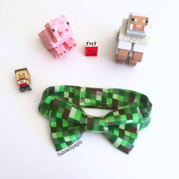 Minecraft inspired bow tie Minecraft pixel by TheBowCliqueGirls