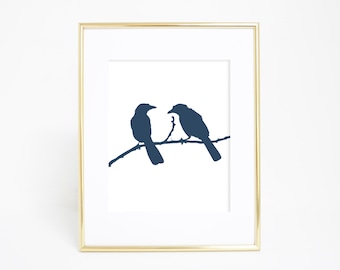 Bird silhouette art | Etsy