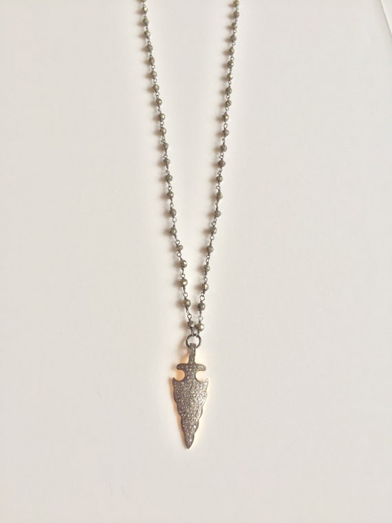Pave Diamond Petite Arrowhead Necklace