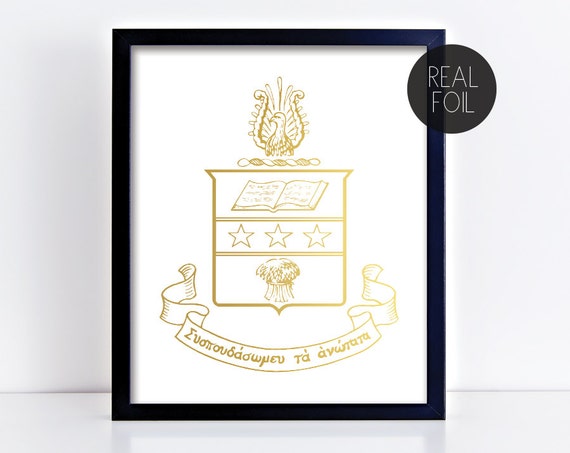 Axo Alpha Chi Omega Crest Foil Print Genuine Foil Print