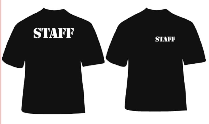 Event Tee Shirt design Iron on STAFF Shirt design Party