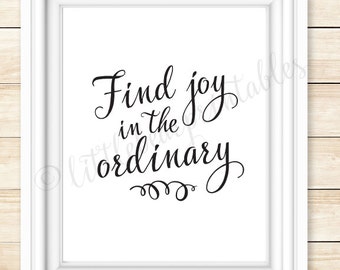Items similar to Inspirational Quote, Joy Print, Home Decor, Today I ...