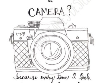 Camera drawing | Etsy