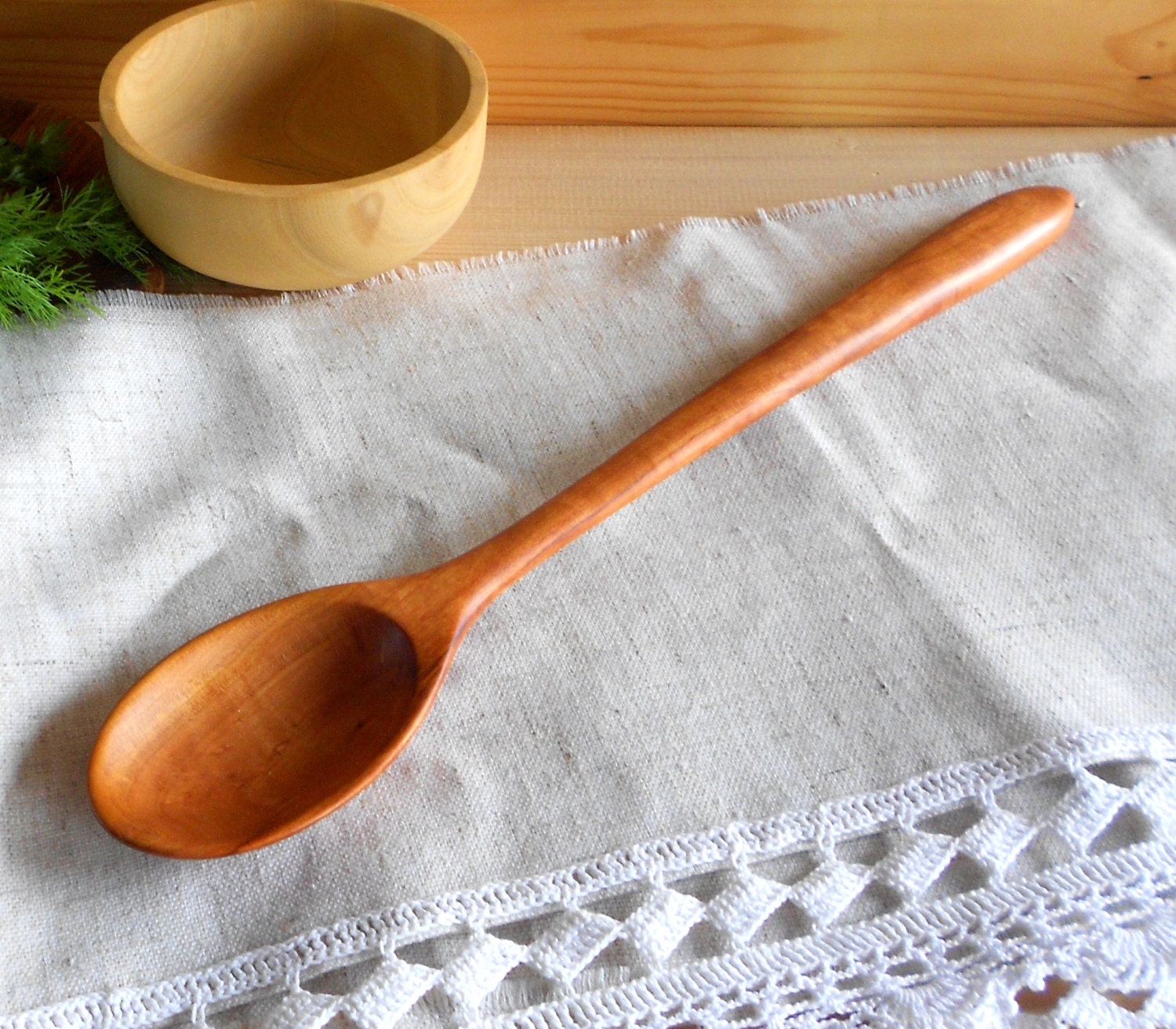 Stirring wooden spoon from plumwooden spoonskitchen