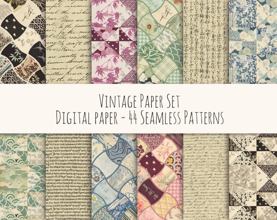 44 Vintage digital papers Instant download digital paper