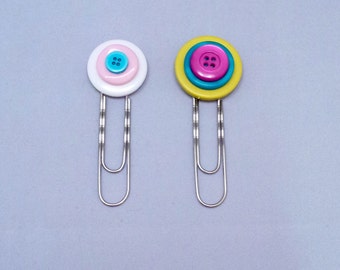 Items similar to 1.25 inch button paper clip bookmark on Etsy
