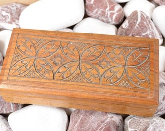 Carved wood box | Etsy
