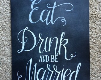 Unique eat drink love art related items | Etsy