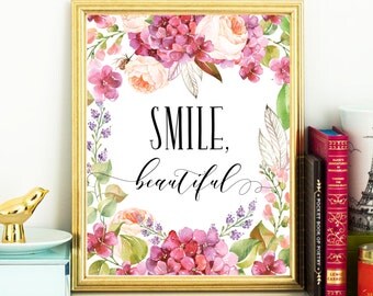 Smile wall art | Etsy