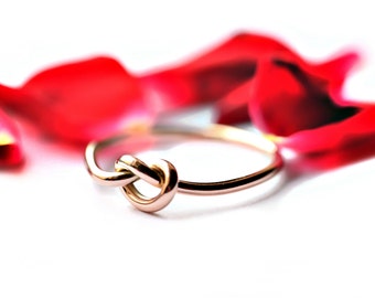 Rose gold knot ring | Etsy