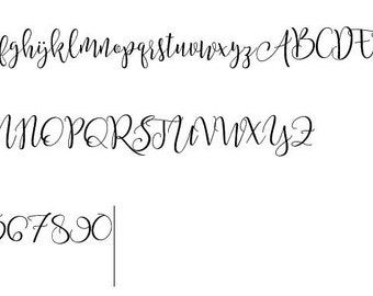 Unique curved font related items | Etsy