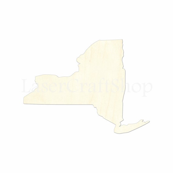 2 34 New York State Map Wooden Cutout Shape by LaserCraftShop