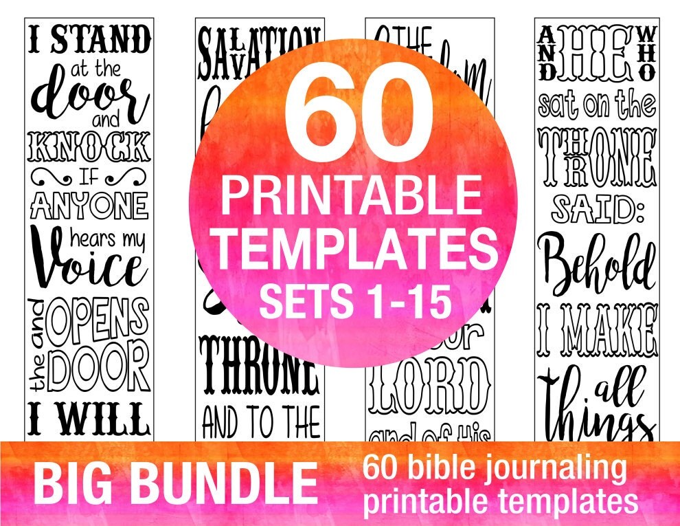 60 bible journaling printable templates by BibleVerseColoring