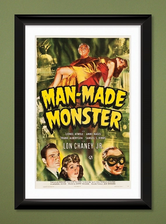 Vintage Movie Poster Man Made Monster 1941 12x18