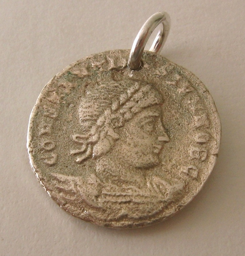 Genuine SOLID 925 STERLING SILVER Small Ancient Roman Coin