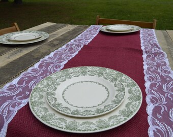 Maroon table runner | Etsy